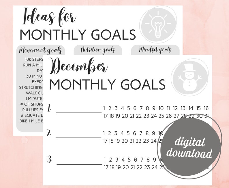 Ultimate Goal Tracker Set | 12 Month Goal Worksheets, Minimalist ...