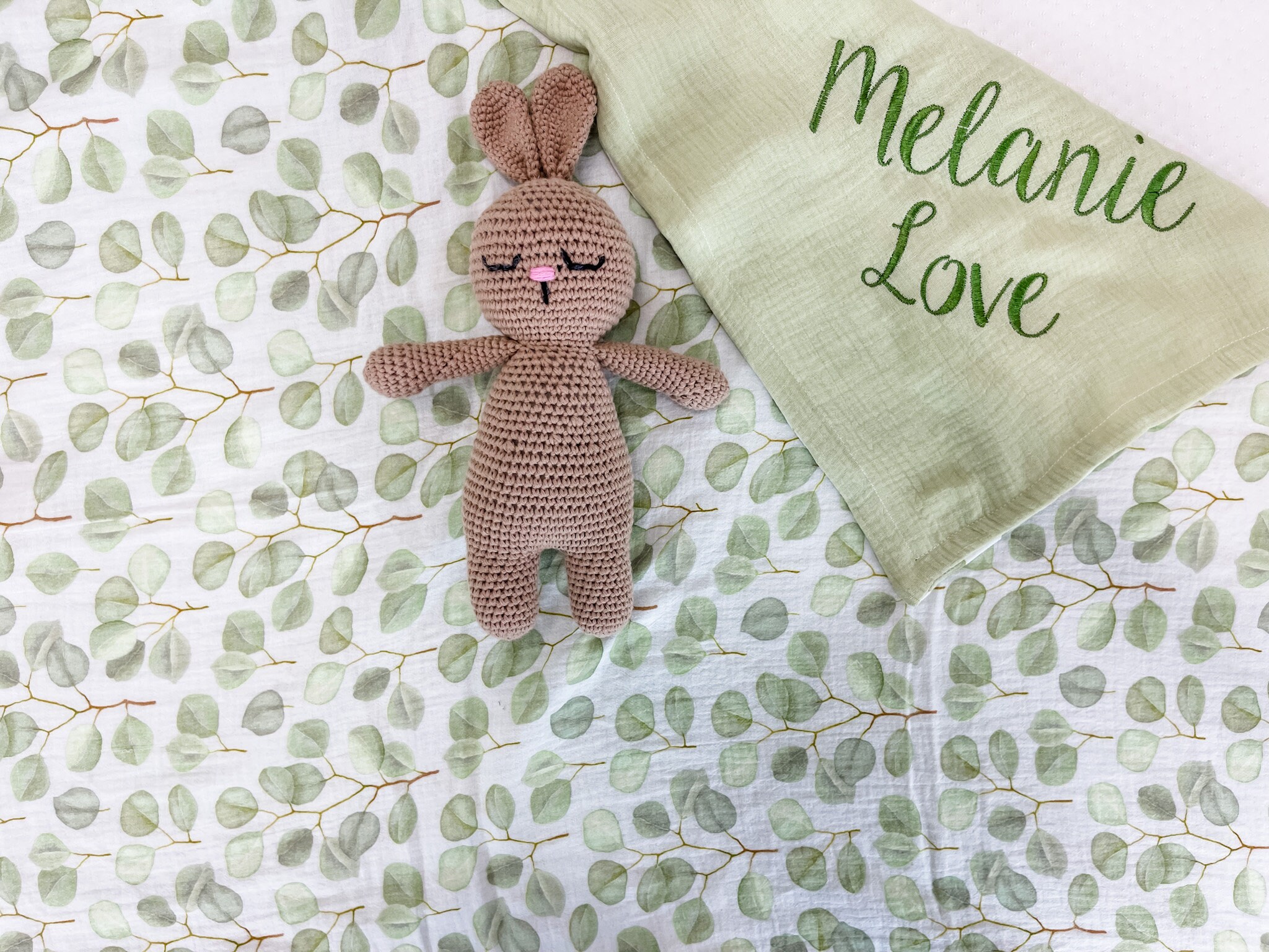 Muslin Baby Blanket With Name, Personalized Baby Blanket, Double Gauze ...