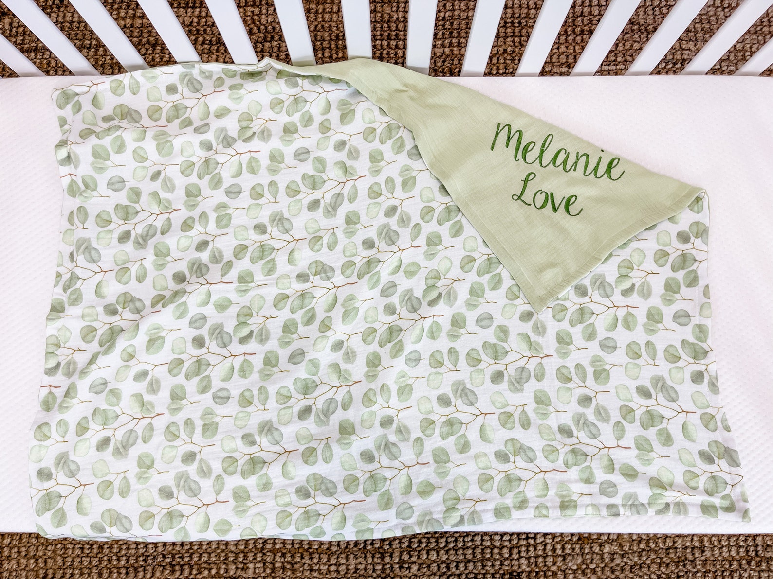 Muslin Baby Blanket With Name, Personalized Baby Blanket, Double Gauze ...