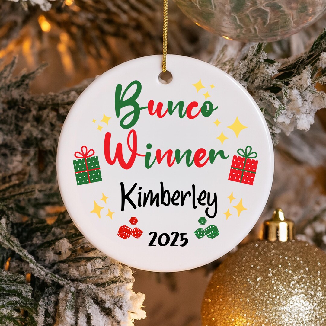 Bunco Ornament, Bunco Winner Personalized 2025 Ornament, Bunco Night ...