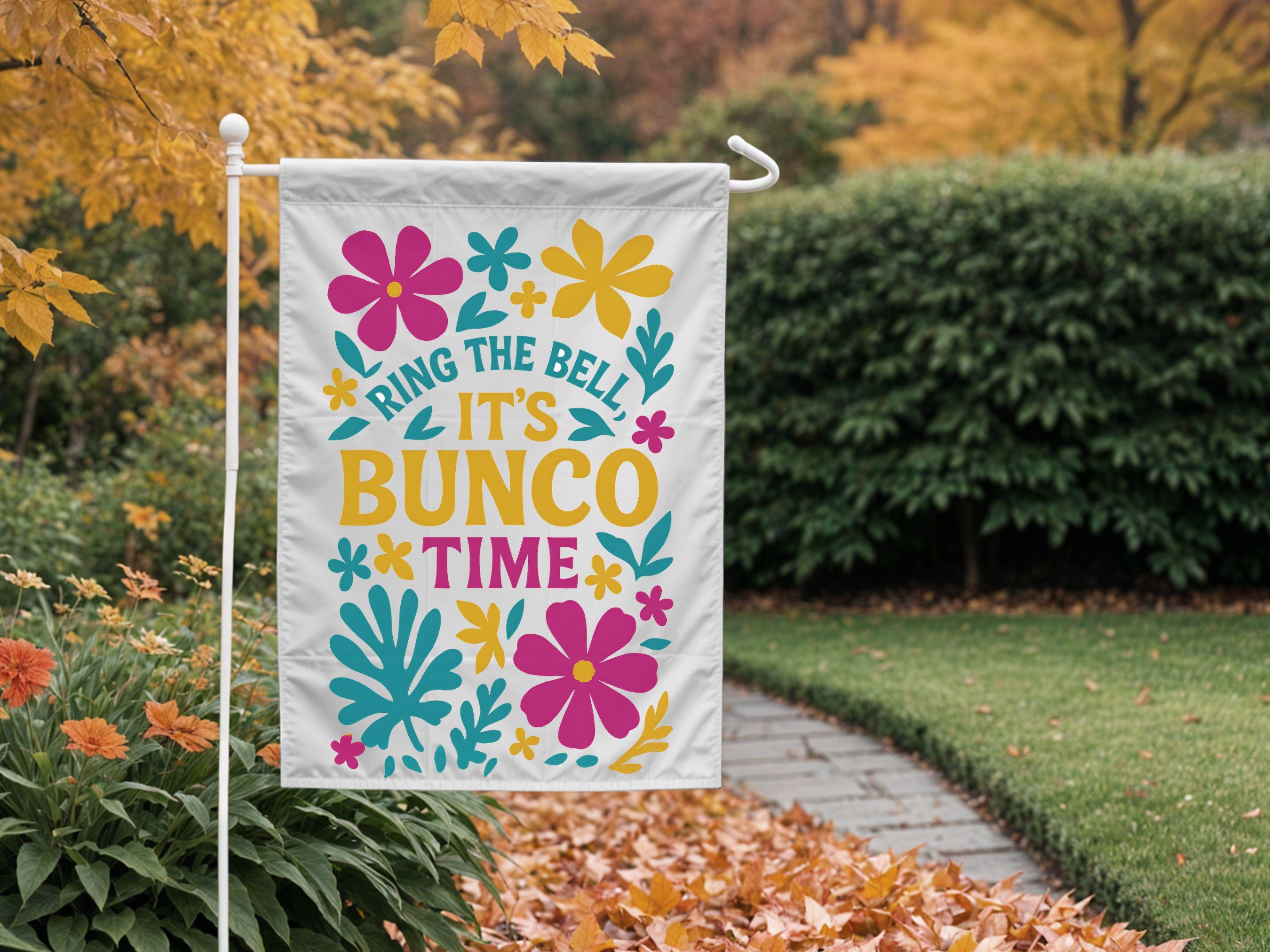 Bunco Party Garden Flag, It’s Bunco Time Decor, Ring the Bell Outdoor ...