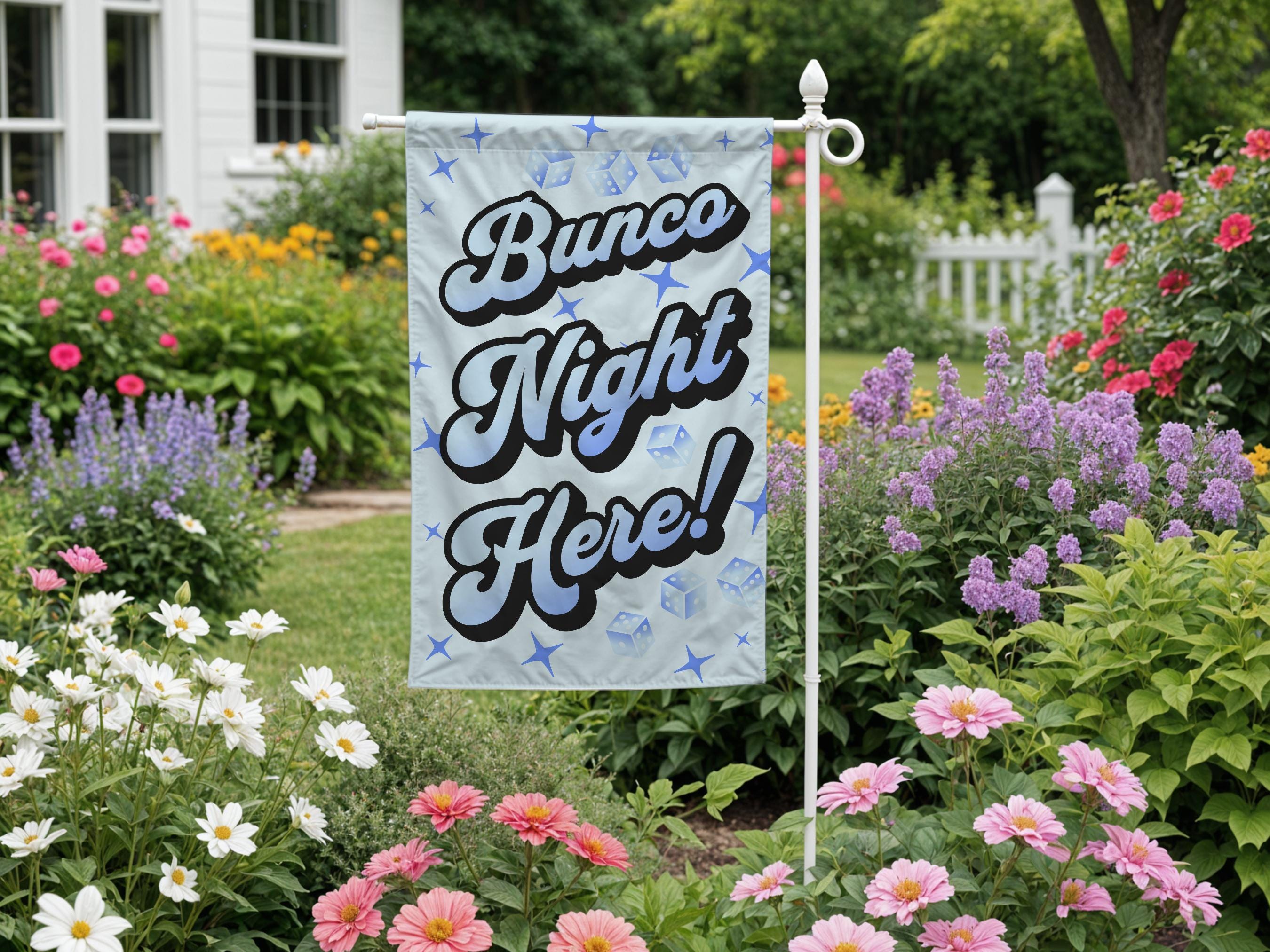 Bunco Night Garden Flag Welcome Banner, Hostess Gift Bunco Party ...