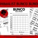 Bunco Score Sheets Minimalist Scorecard, Bunko Table Numbers Tally ...