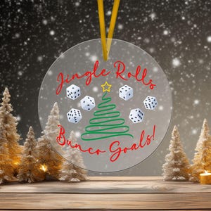 Bunco Ornament, Bunco Night Prize, Jingle Rolls Bunco Goals Christmas ...
