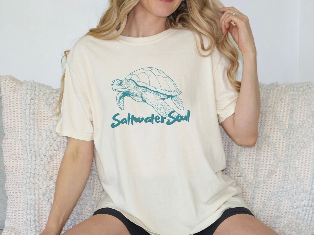 Sea Turtle T-shirt Saltwater Soul Comfort Colors Beachy Women's Tee ...