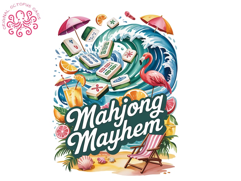 Mahjong Sublimation PNG, Mahjong Mayhem Digital Art, Summer Mahjong ...