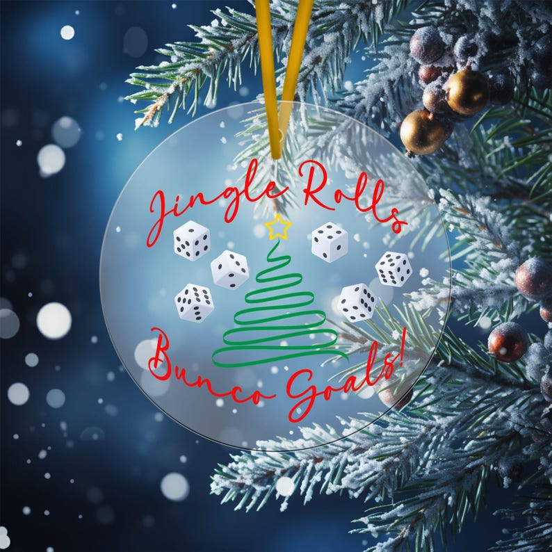 Bunco Ornament, Bunco Night Prize, Jingle Rolls Bunco Goals Christmas ...