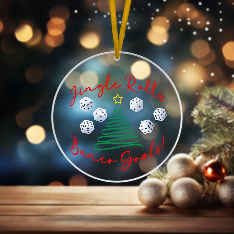 Bunco Ornament, Bunco Night Prize, Jingle Rolls Bunco Goals Christmas ...