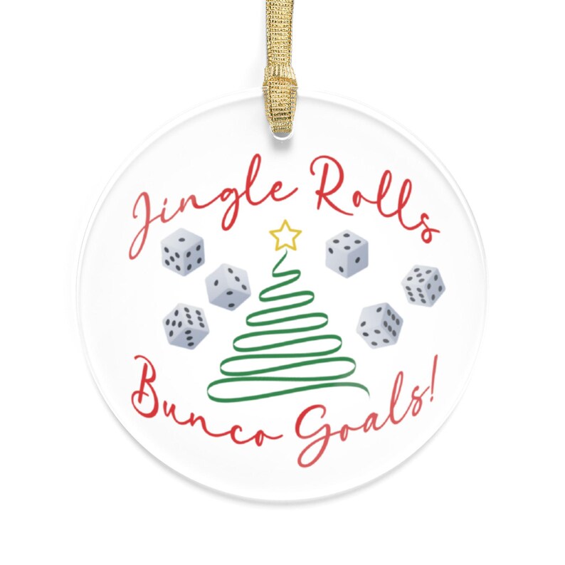 Bunco Ornament, Bunco Night Prize, Jingle Rolls Bunco Goals Christmas ...