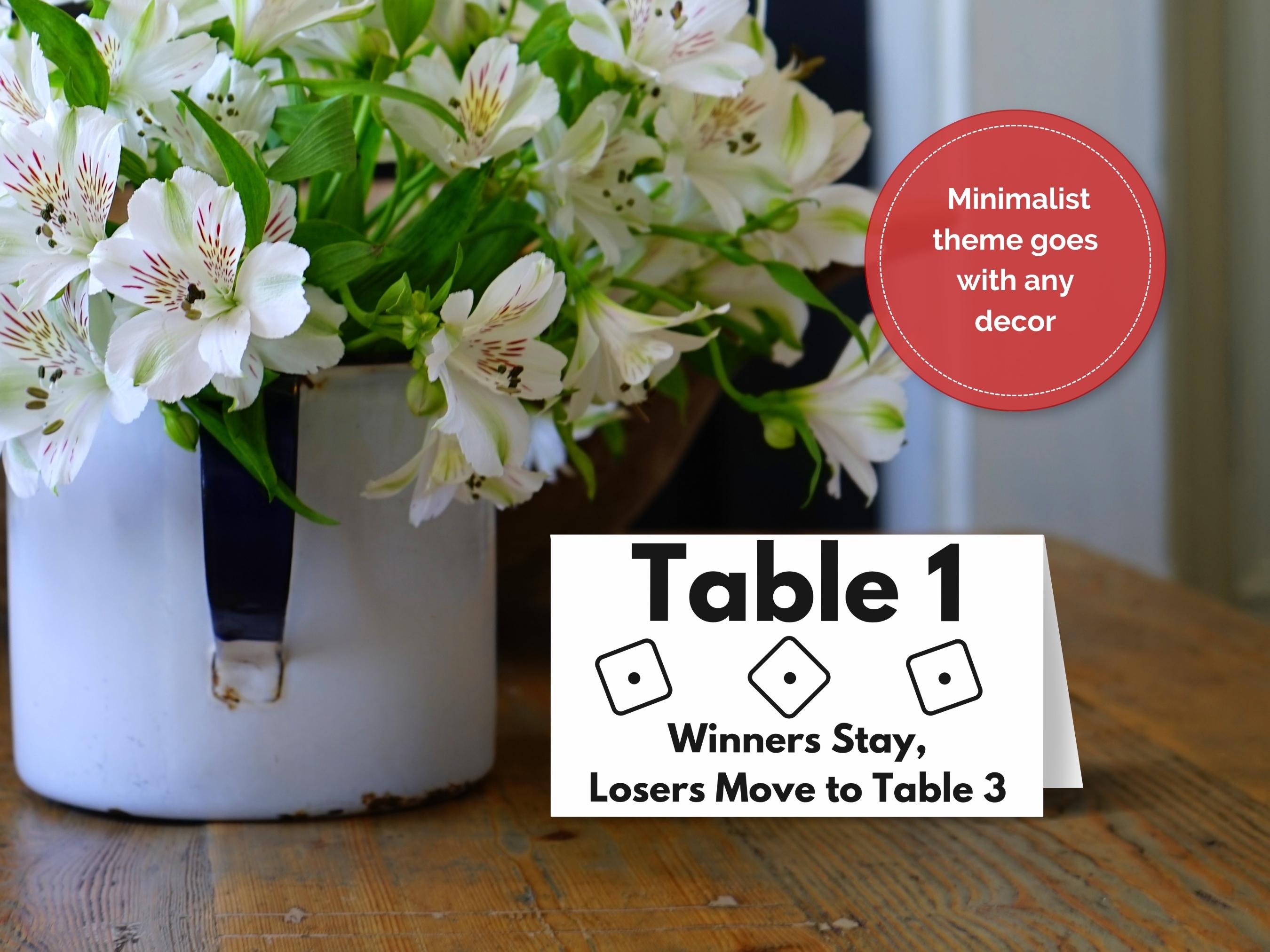 Bunco Score Sheets Minimalist Scorecard, Bunko Table Numbers Tally ...