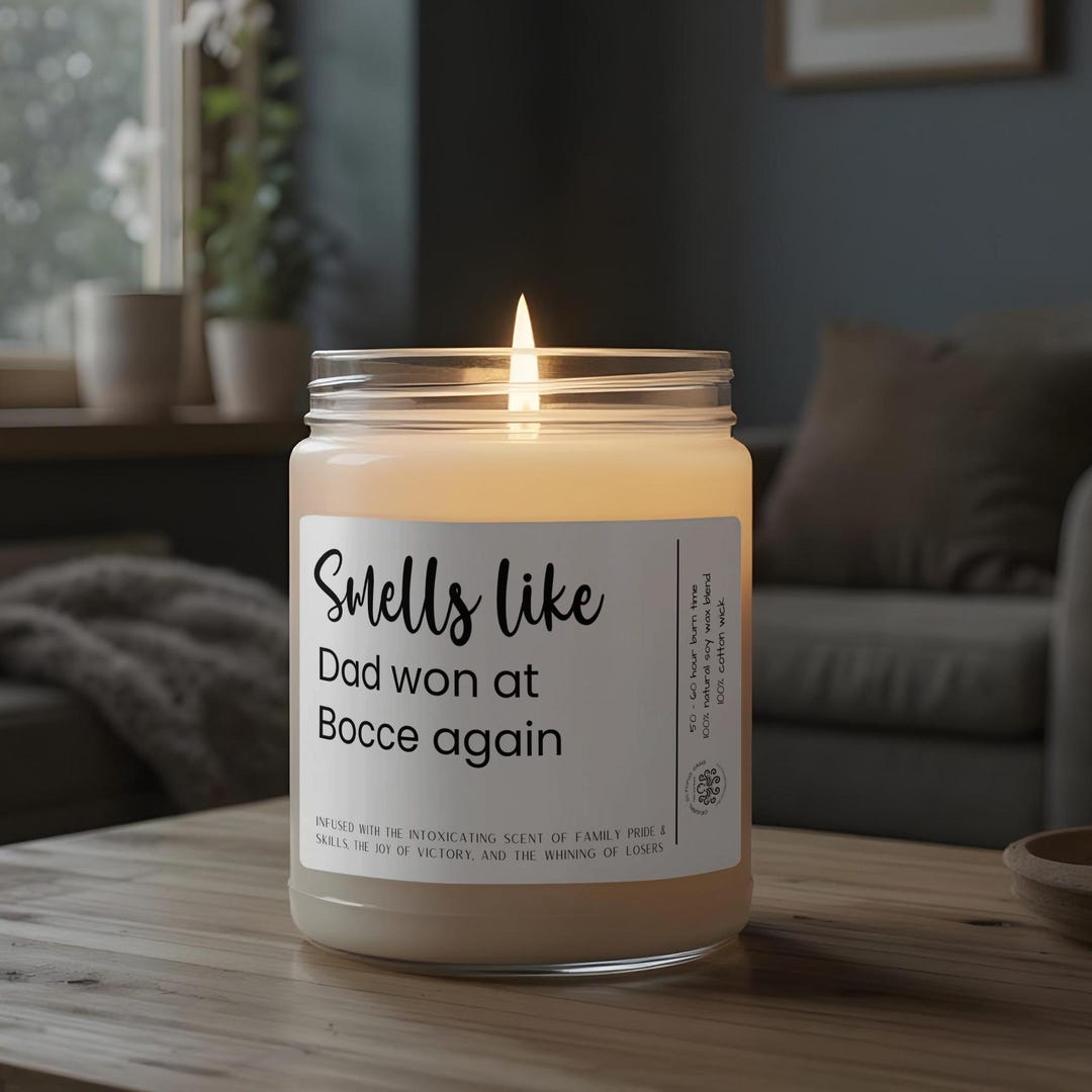 Bocce Winner Candle, Funny Dad Gift, Team Gift, Smells Like Dad Won ...
