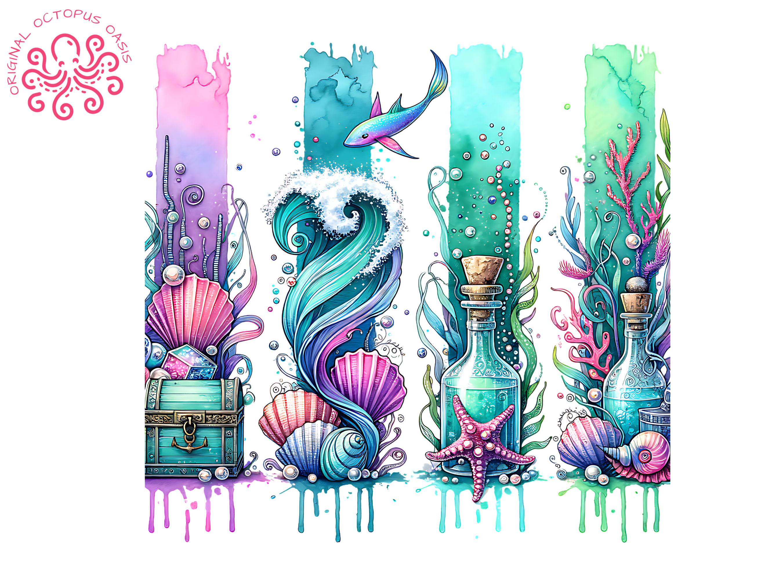 Underwater Fantasy Clipart PNG, Ocean Themed Digital Download, Nautical ...