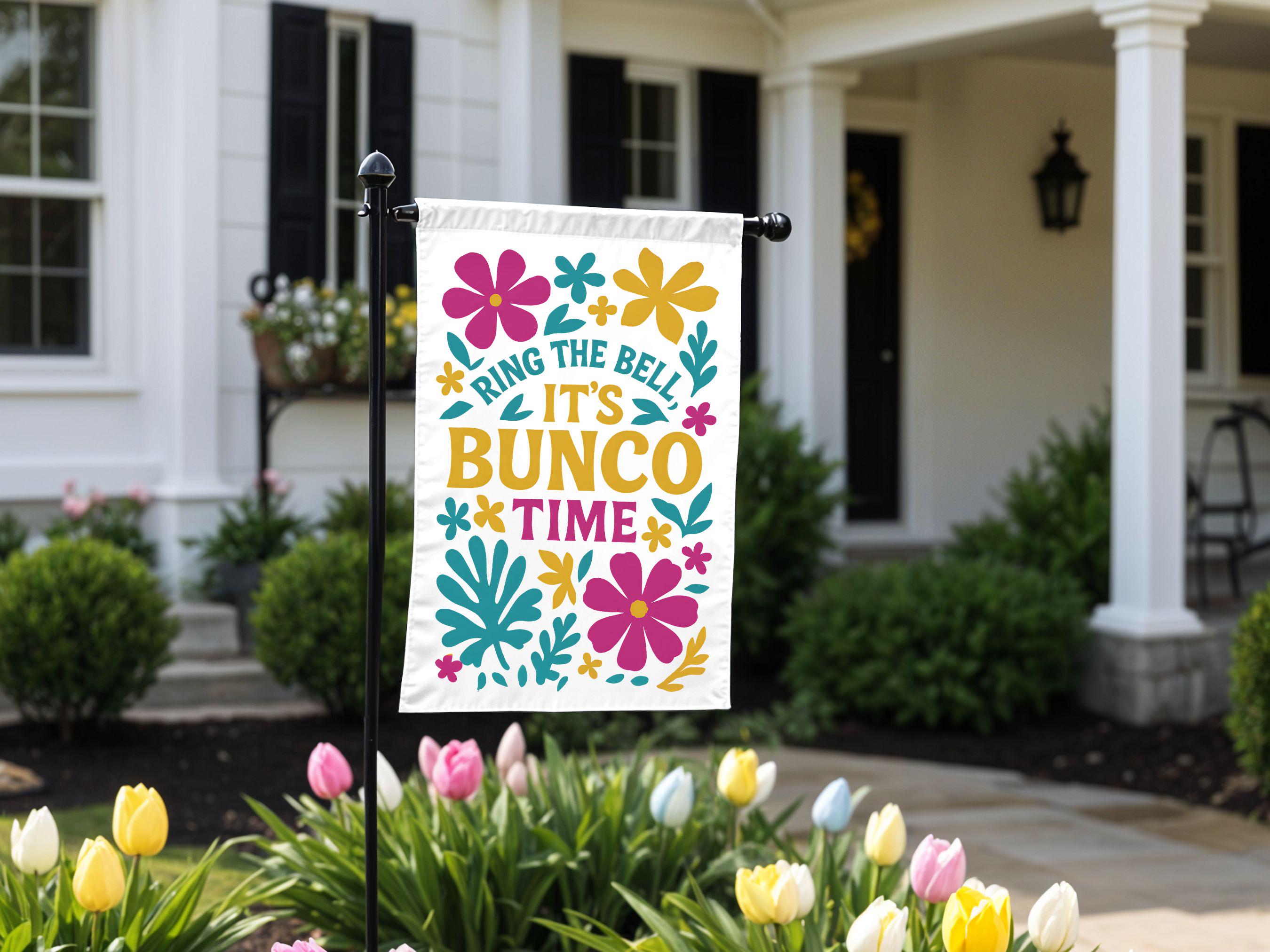 Bunco Party Garden Flag, It’s Bunco Time Decor, Ring the Bell Outdoor ...