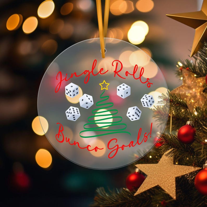 Bunco Ornament, Bunco Night Prize, Jingle Rolls Bunco Goals Christmas ...