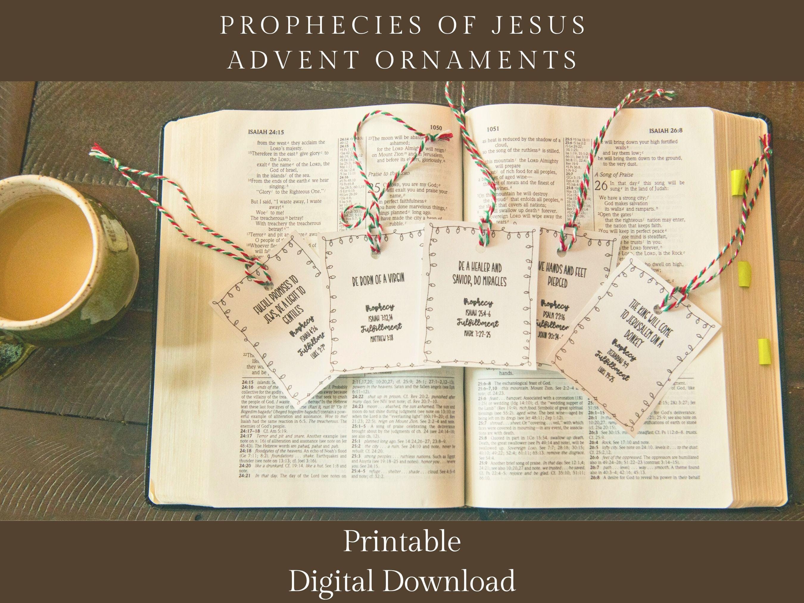 Biblical Prophecies Black and White | Printable Christmas Ornaments ...