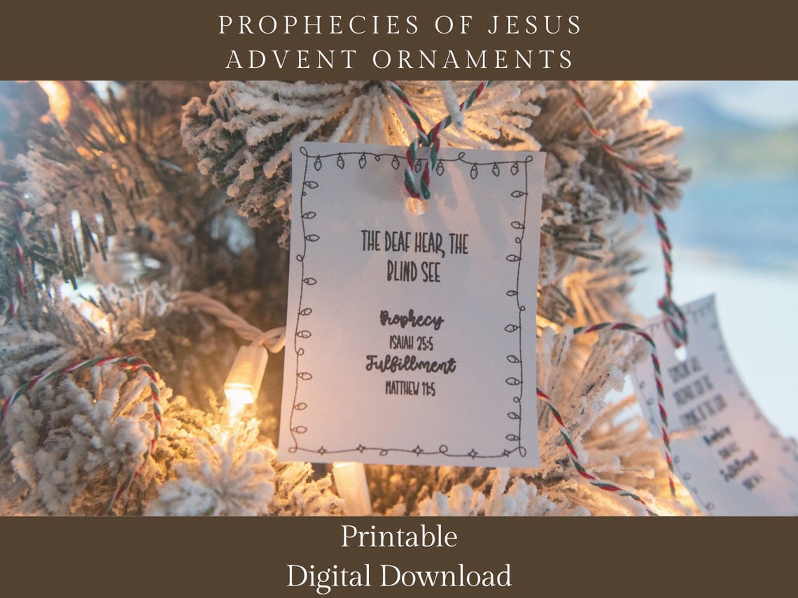 Biblical Prophecies Black and White | Printable Christmas Ornaments ...