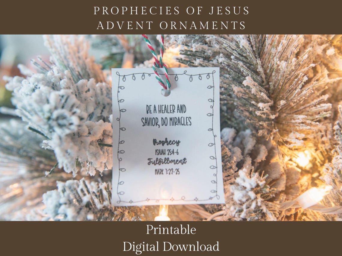 Biblical Prophecies Black and White | Printable Christmas Ornaments ...