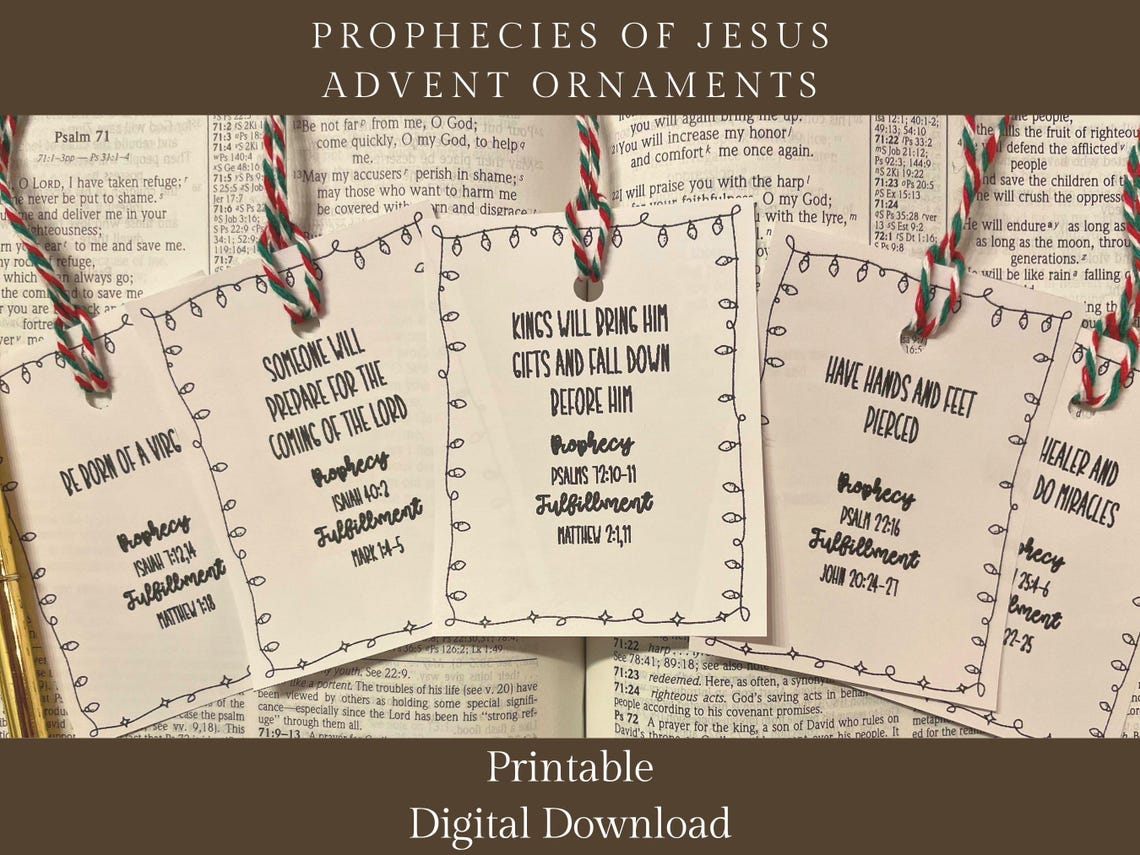 Biblical Prophecies Black and White | Printable Christmas Ornaments ...