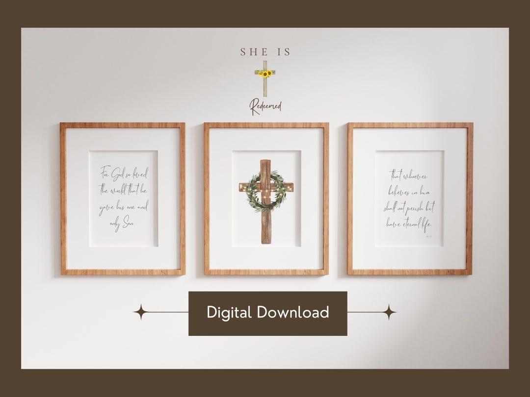 John 3:16 Christmas Triptych Print – Christian Holiday Wall Art ...