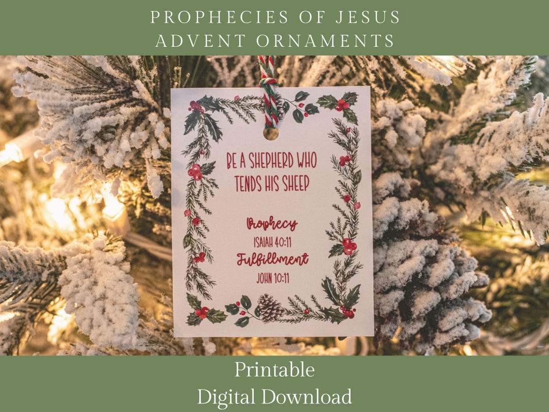 Biblical Prophecies Rectangle Frame | Printable Christmas Ornaments ...
