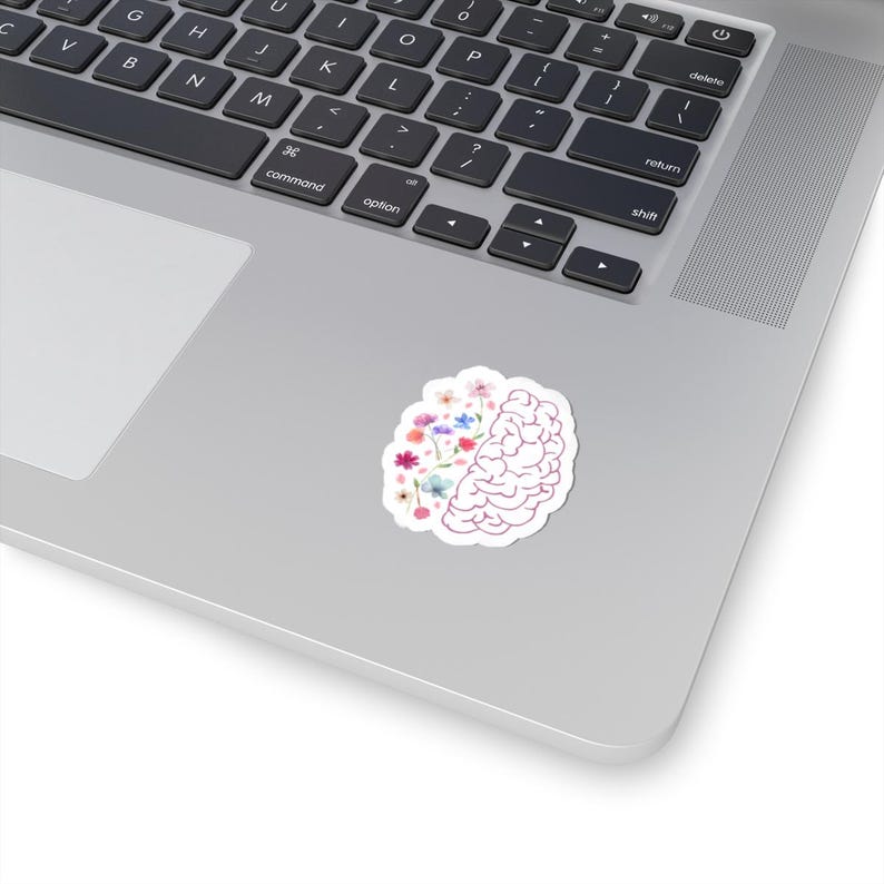 Floral Brain Sticker: Psychology Lover Gift - Etsy
