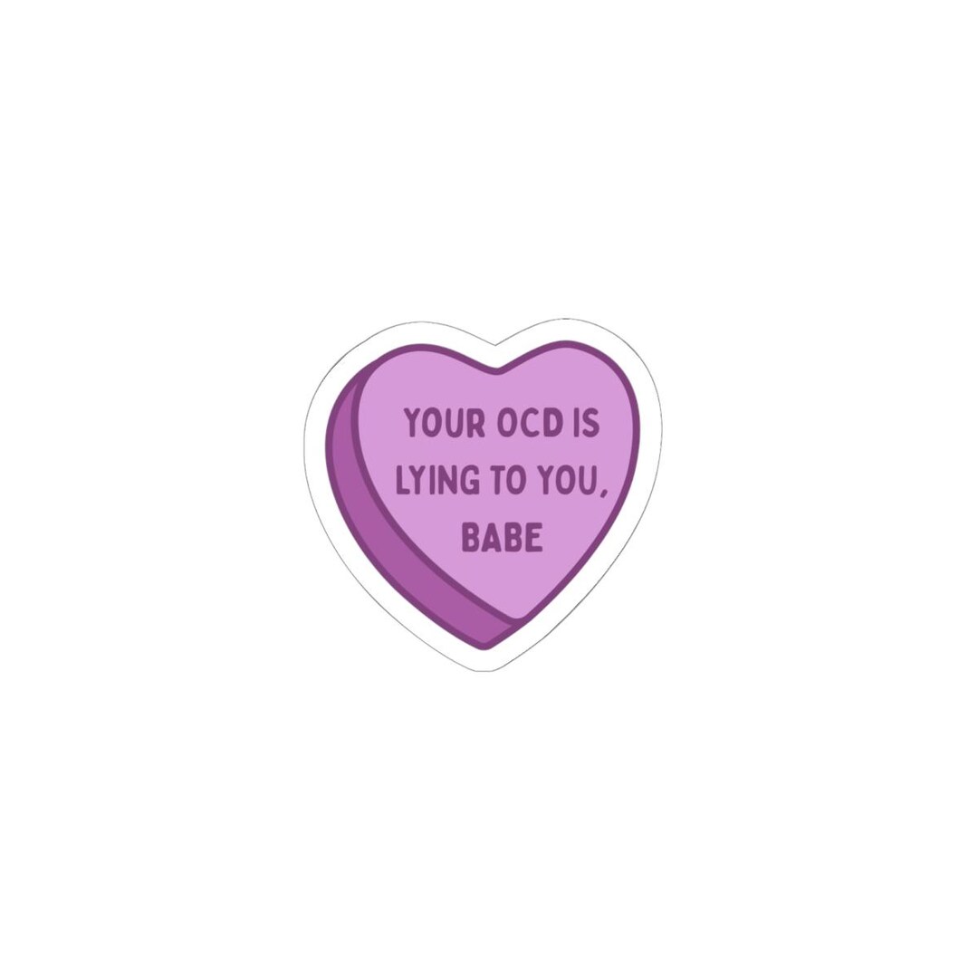 Purple Candy Heart Sticker: OCD Reminder, Therapist Gift - Etsy
