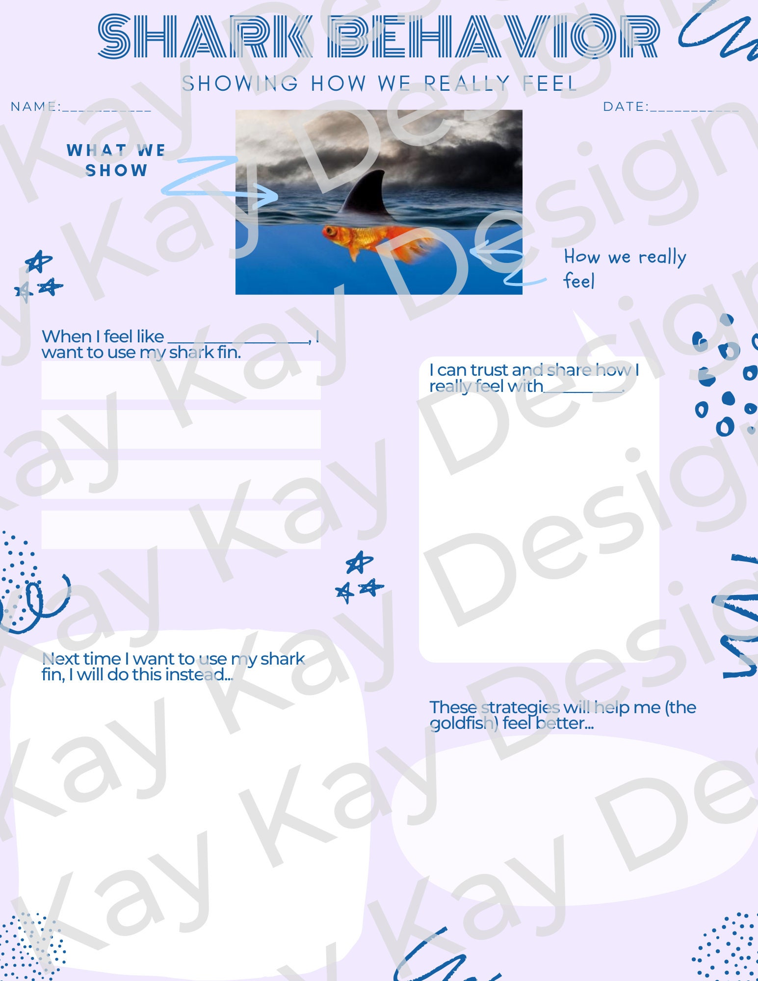 Shark Behavior Worksheet Emotion Regulation Worksheets Anger Management ...