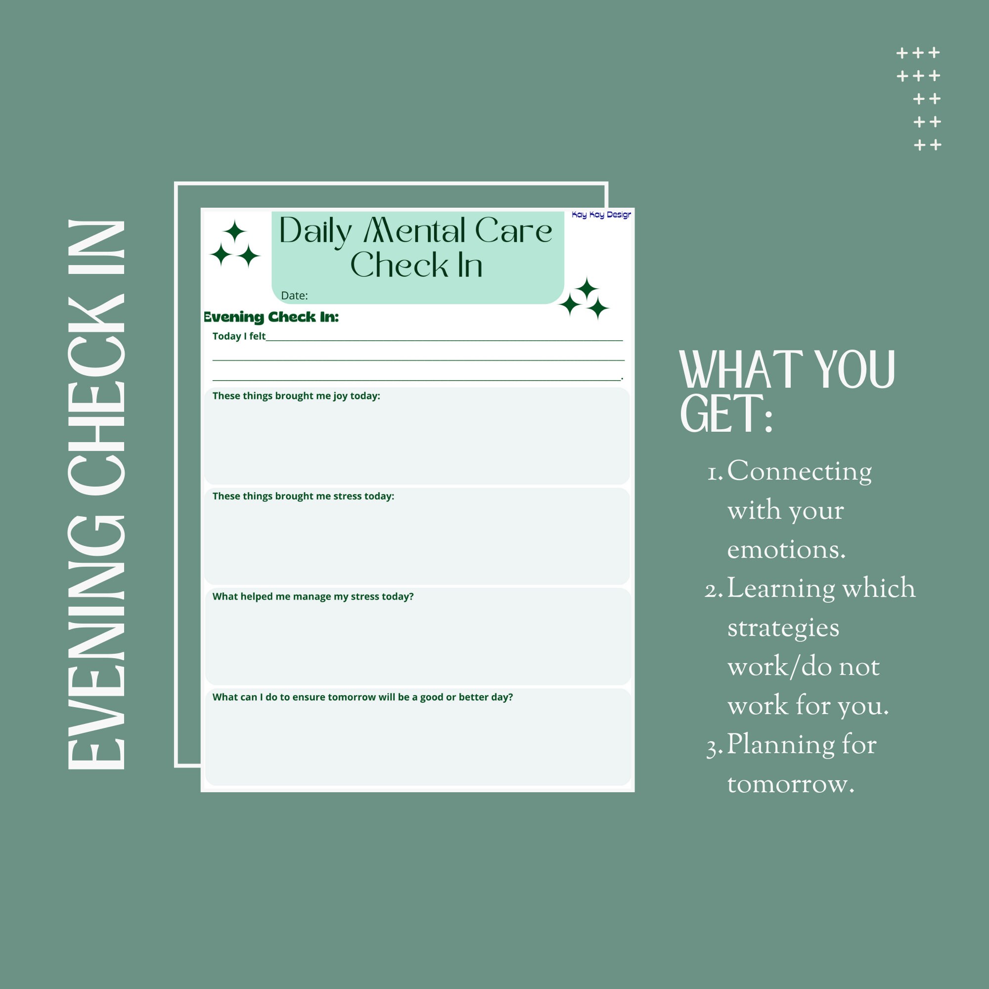 Daily Mental Health Check in Self Care Journal Mental Wellness Check in ...