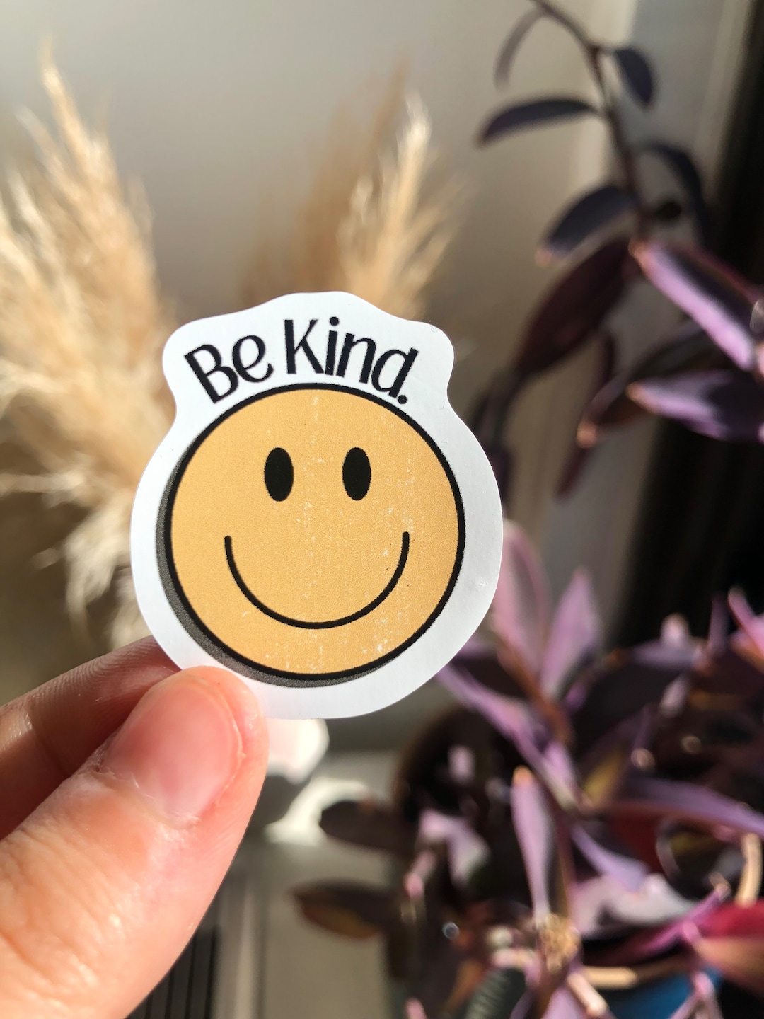 Be Kind Smiley Face Sticker: Glossy Vinyl Laptop Decal - Etsy