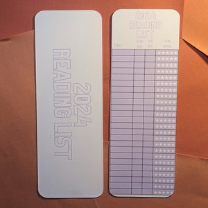 Reading List Bookmark 2024 Printable Bookmark, Reading Log Tracker ...