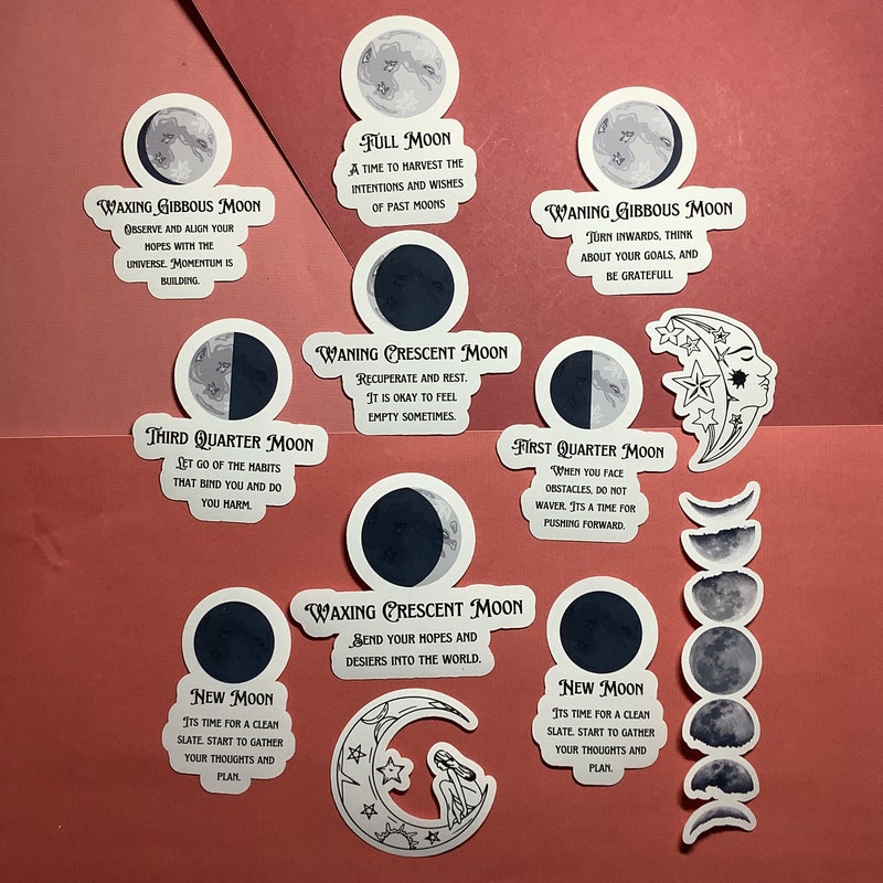 Moon Stickers - Etsy UK