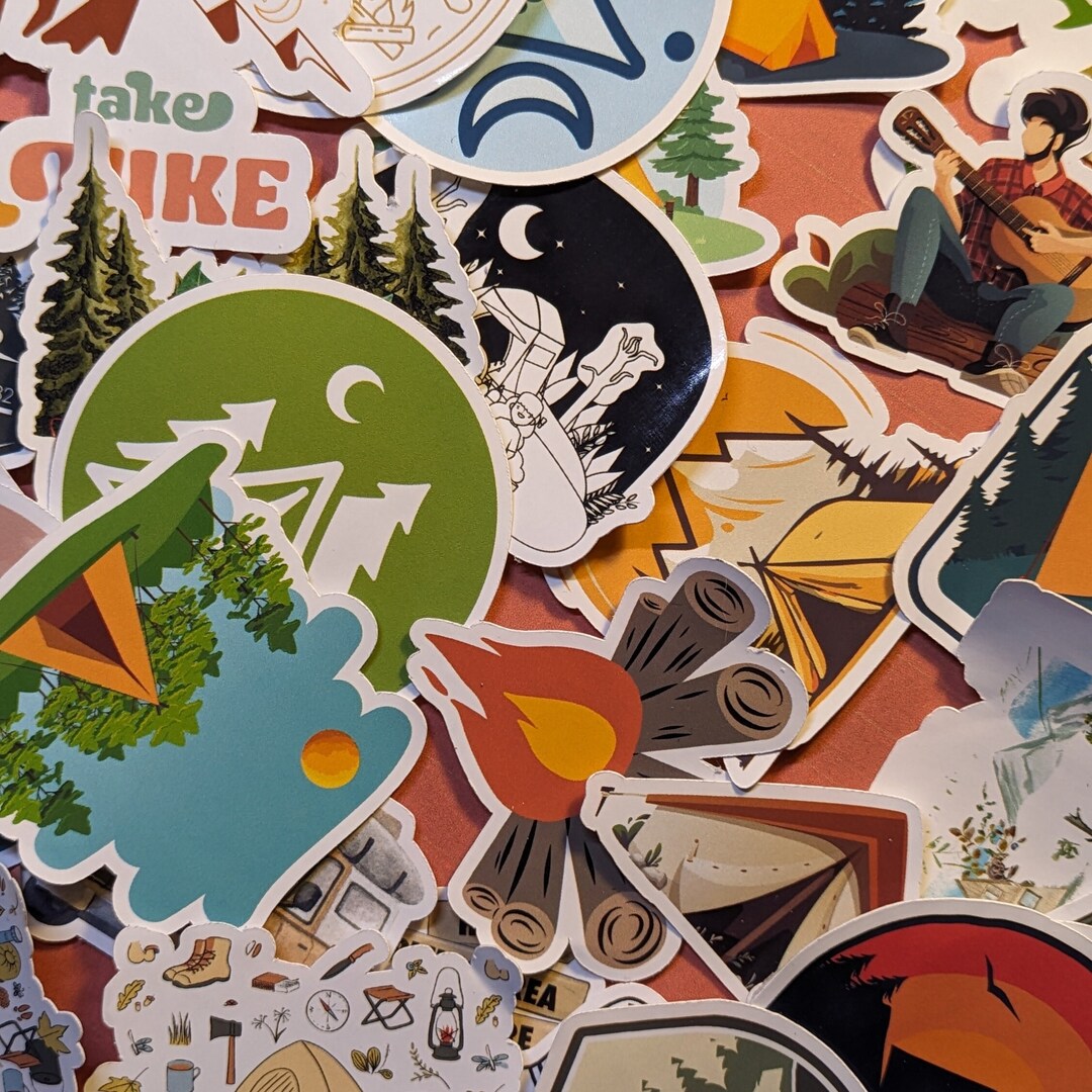 20/40 Camping Sticker Pack Vinyl Stickers Waterproof Vinyl for Laptops ...