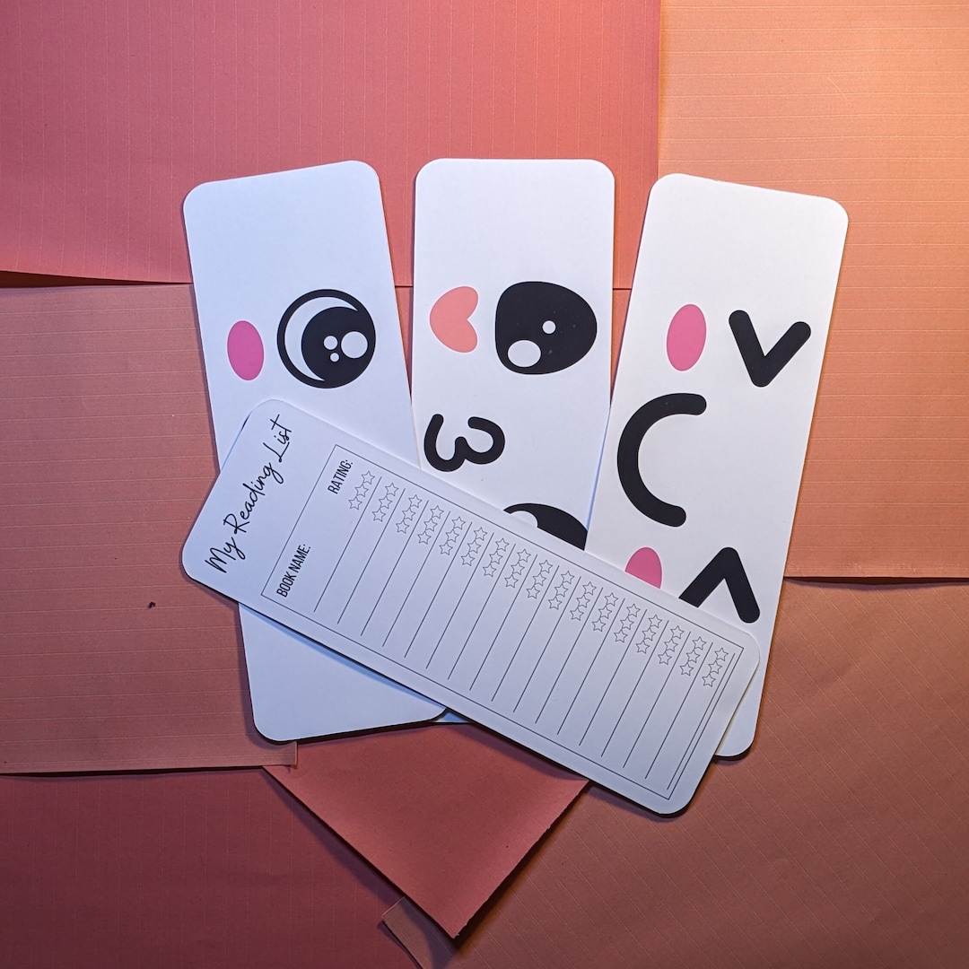 Reading List Bookmark Kawaii Bookmark Set of 4 Cute Kawaii Gift ...