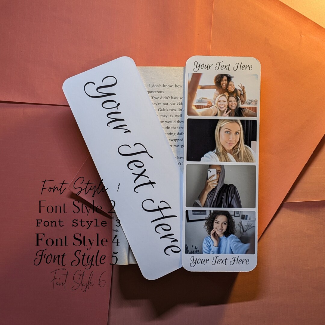 Personalised Photo Bookmark - Add Your Own 4 Photos & Text Keepsake ...