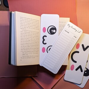 Reading List Bookmark Kawaii Bookmark - Set of 4 - Cute Kawaii Gift ...