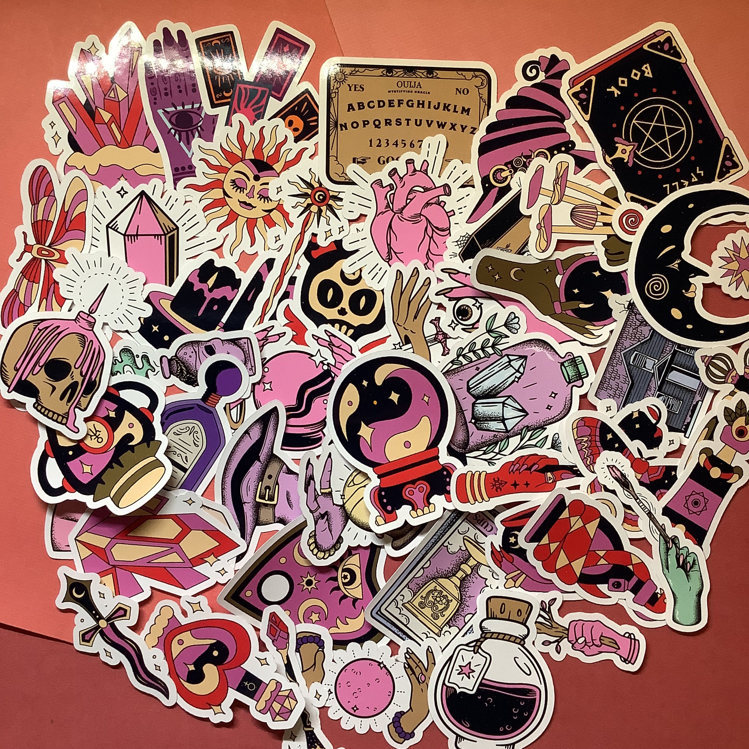 50 Witchcraft Stickers Devil Sticker Pack Celestial - Etsy