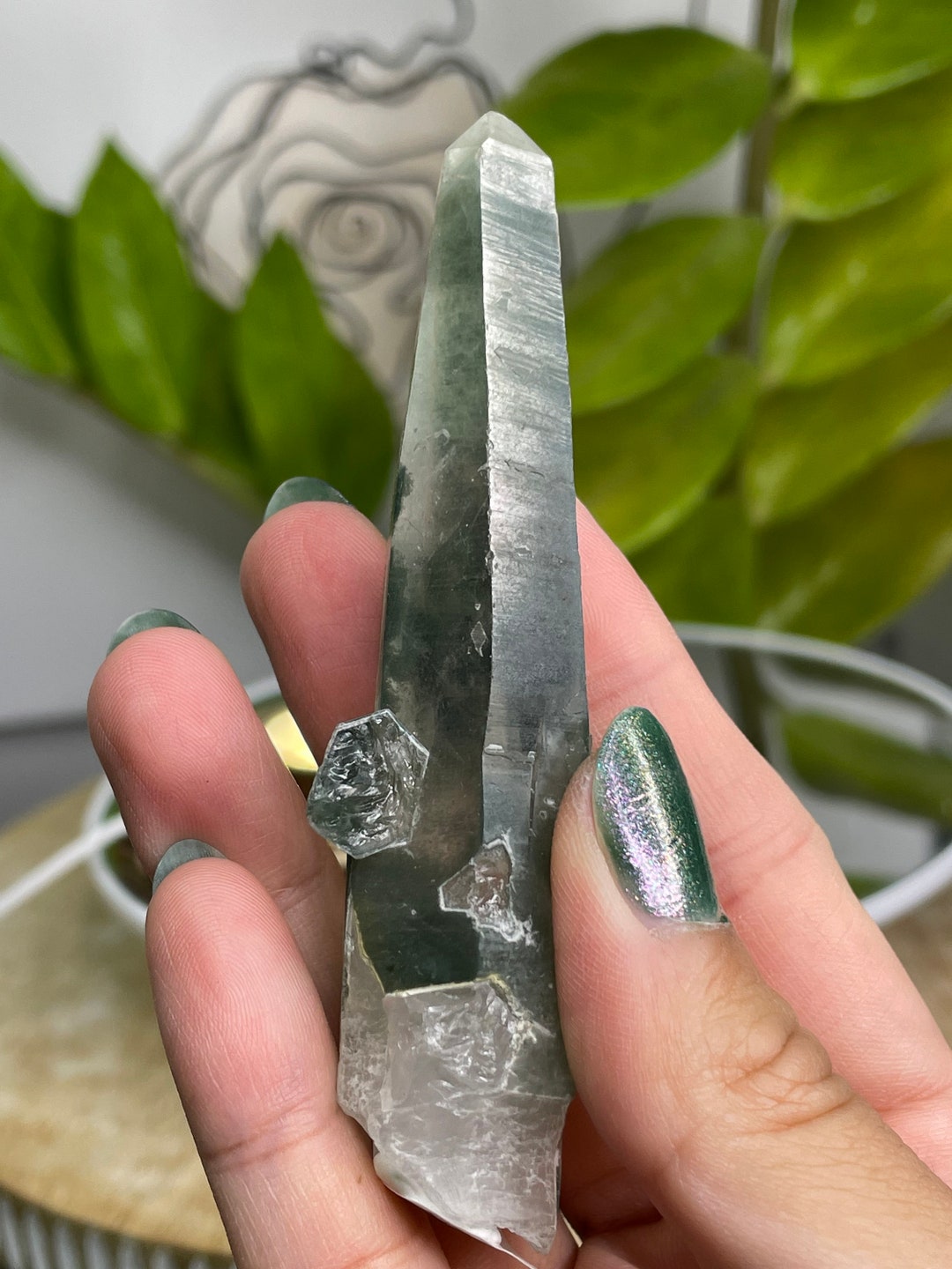 Quartz Point With Chlorite Inclusion From Inner Mongolia - Etsy