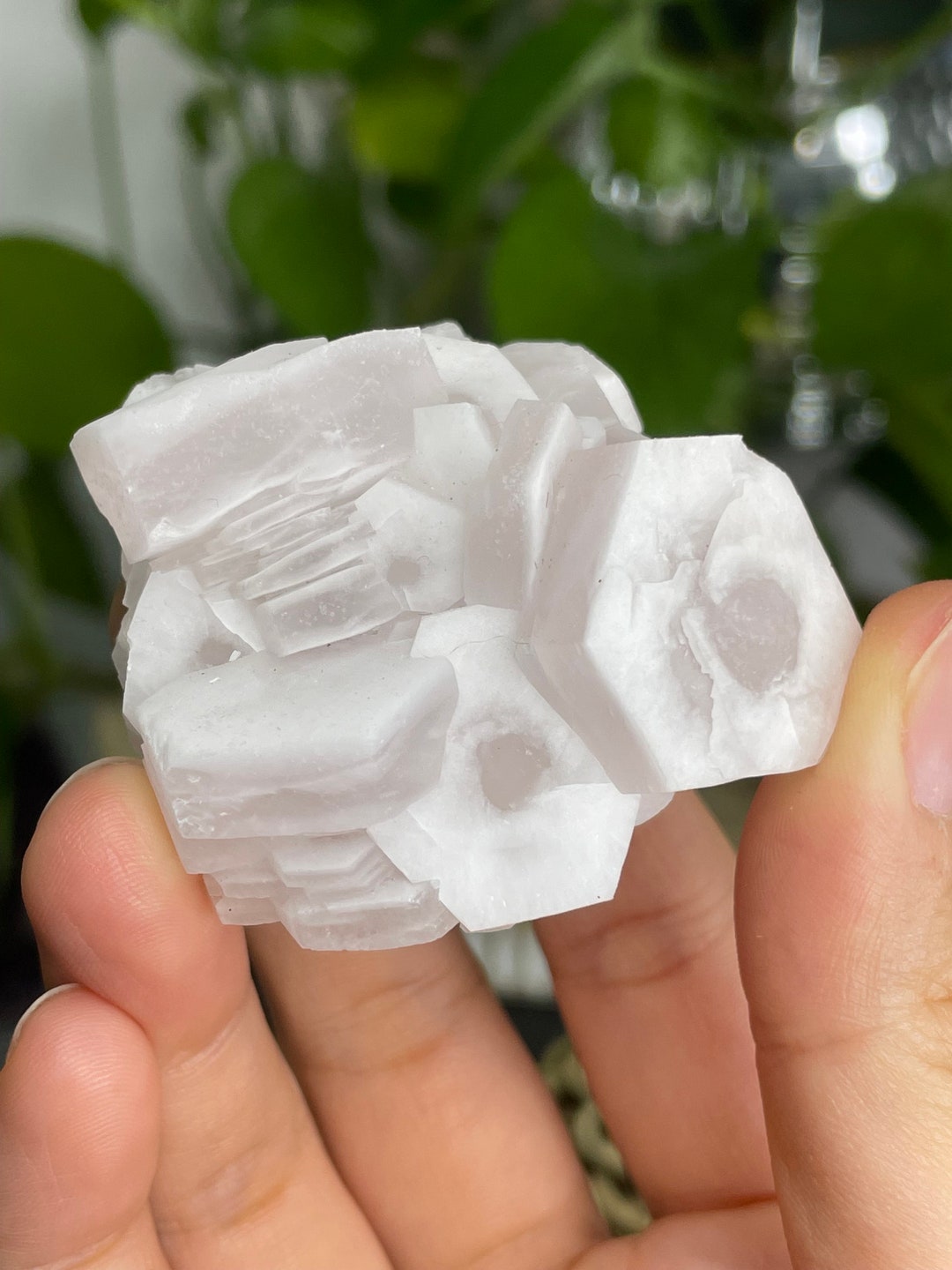 Hexagonal Shaped Light Pink Sandwich Calcite Cluster From Fujian Super ...