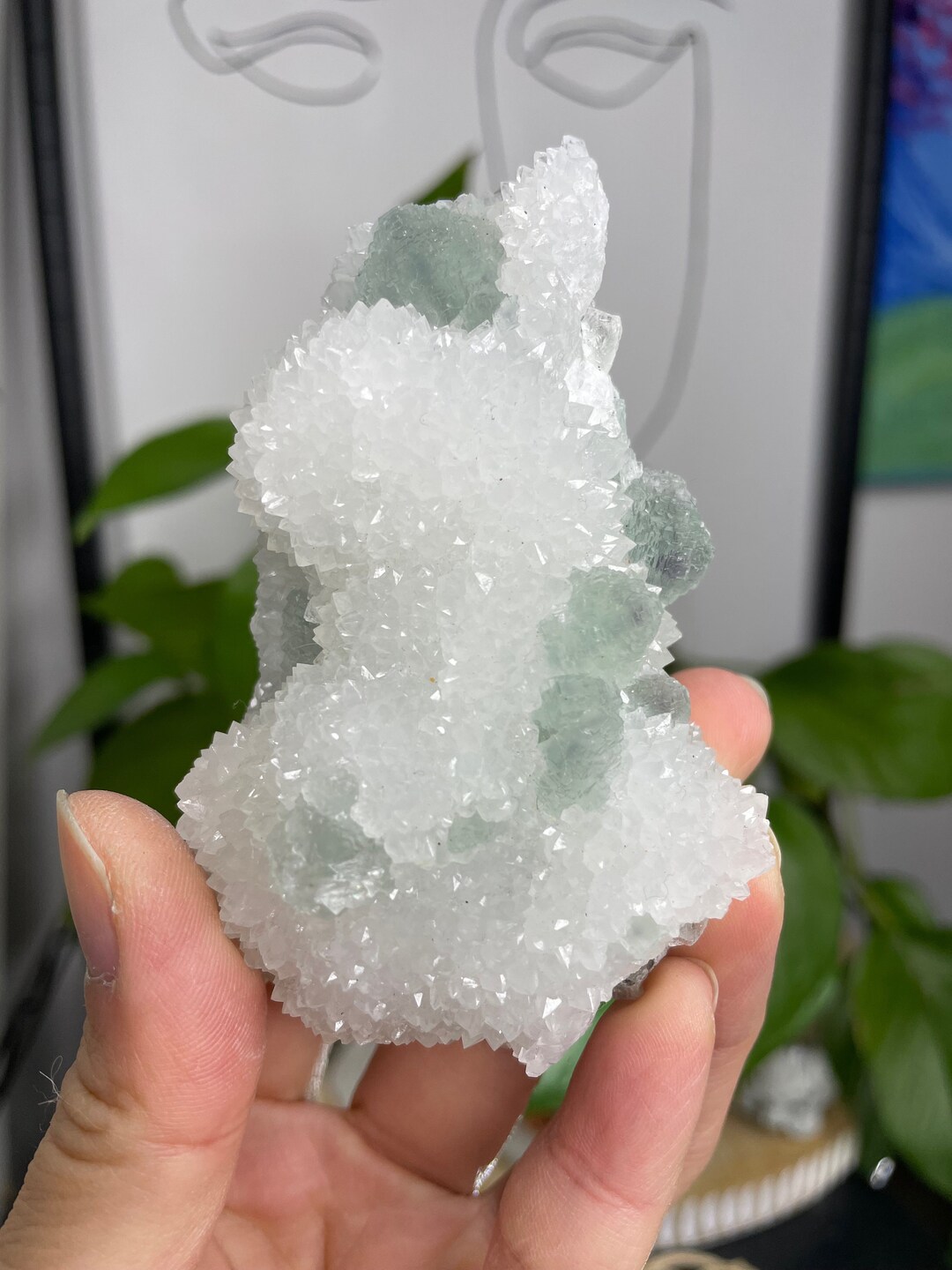 Green Octahedral Fluorite on Quartz - Etsy