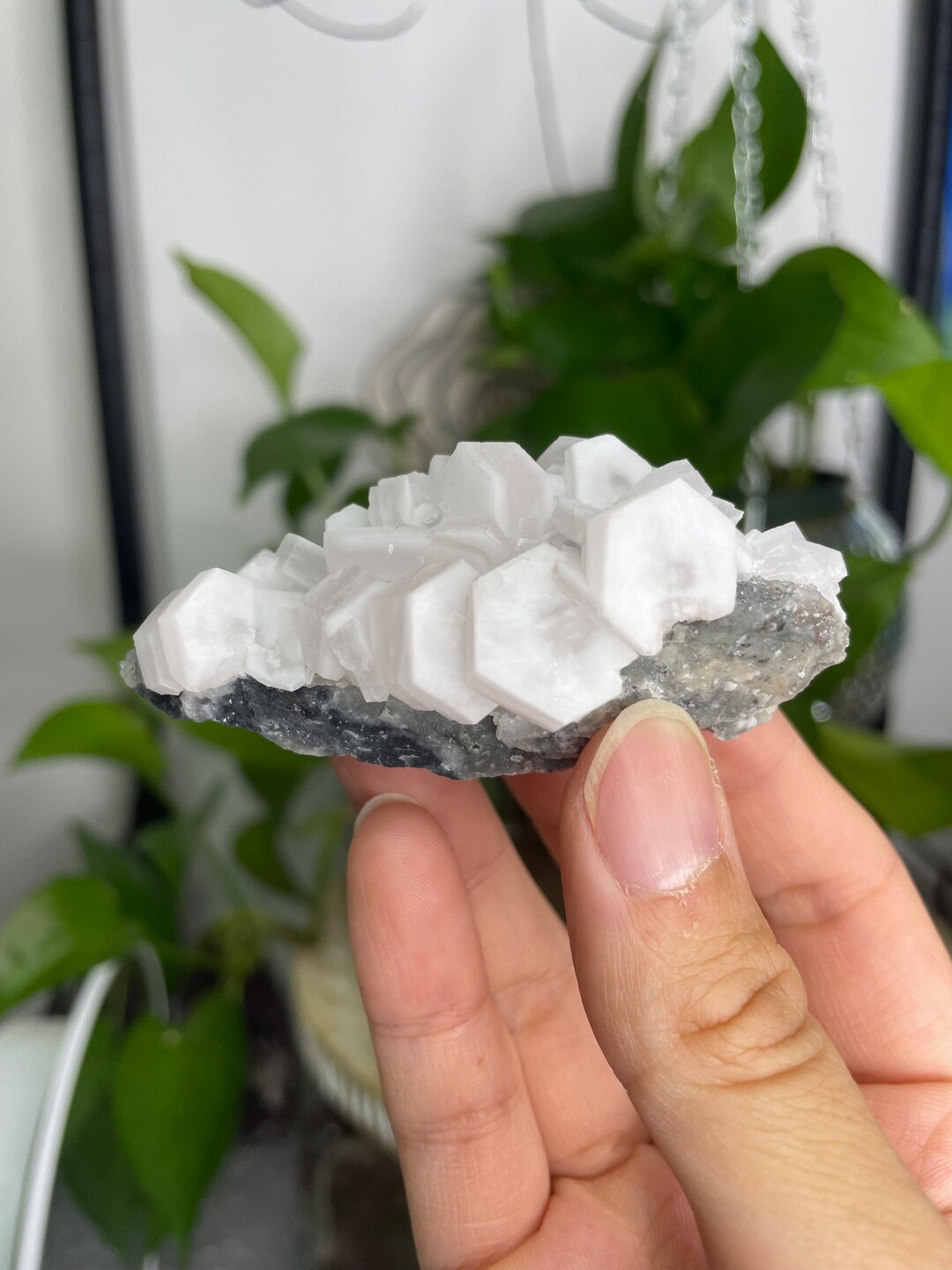 Hexagonal Shaped Light Pink Sandwich Calcite Cluster From Fujian Super ...