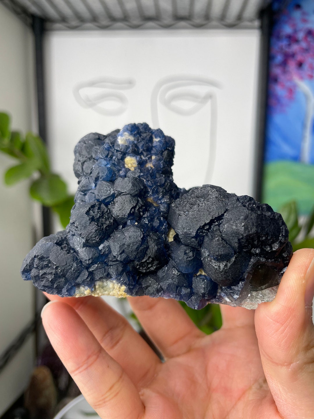 Vibrant Blue Blueberry Fluorite From Inner Mongolia - Etsy