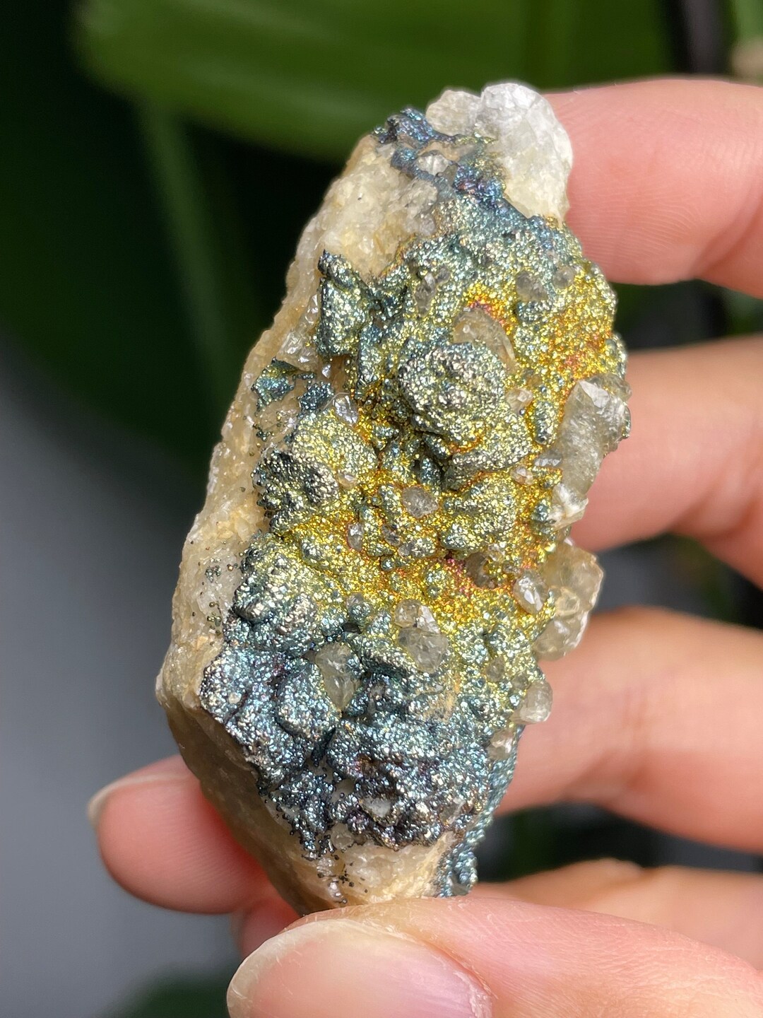 Amazing Anhui Calcite Covered in A Thick Layer of Natural Iridescent ...