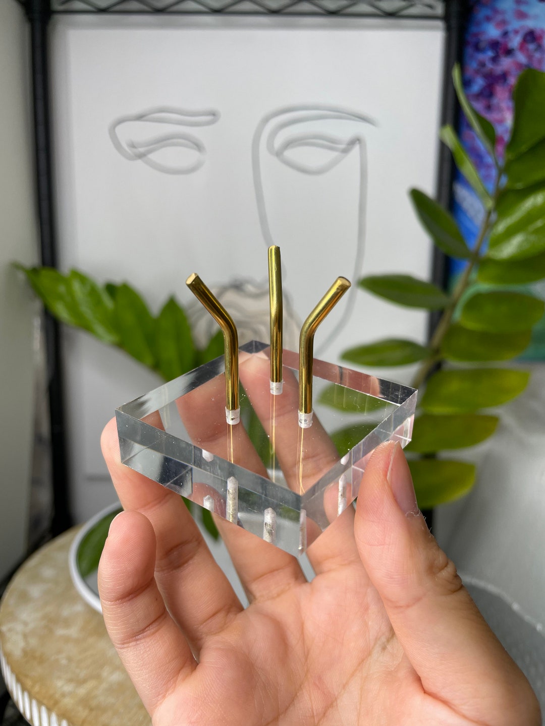 Three Metal Leg on Acrylic Base Mineral Display Stand - Etsy