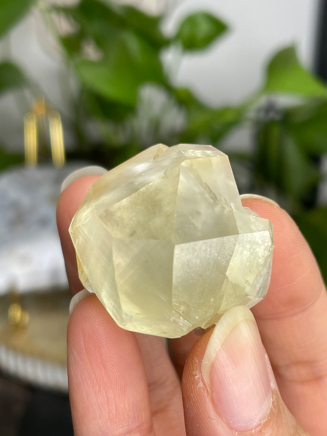 Cute Little Yellow Calcite With Some Crazy Rainbow From Hunan - Etsy
