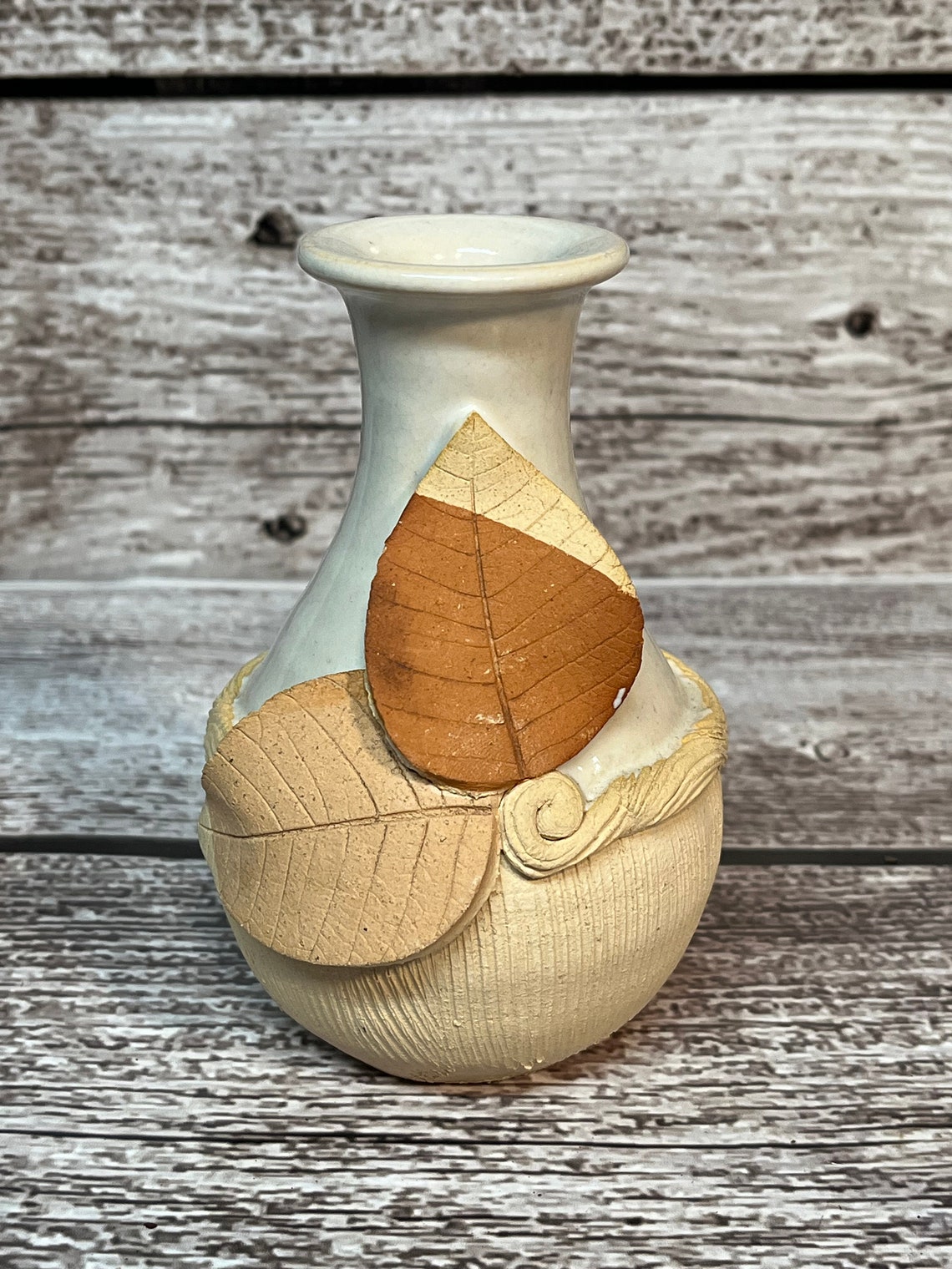 Brigitte Haag Applied Leaf Bud Vase - Etsy