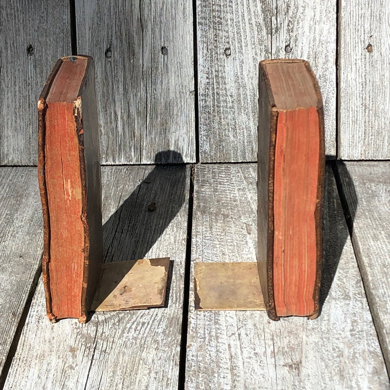 Early 20th Century French Leather Book Bookends, Pair - Etsy