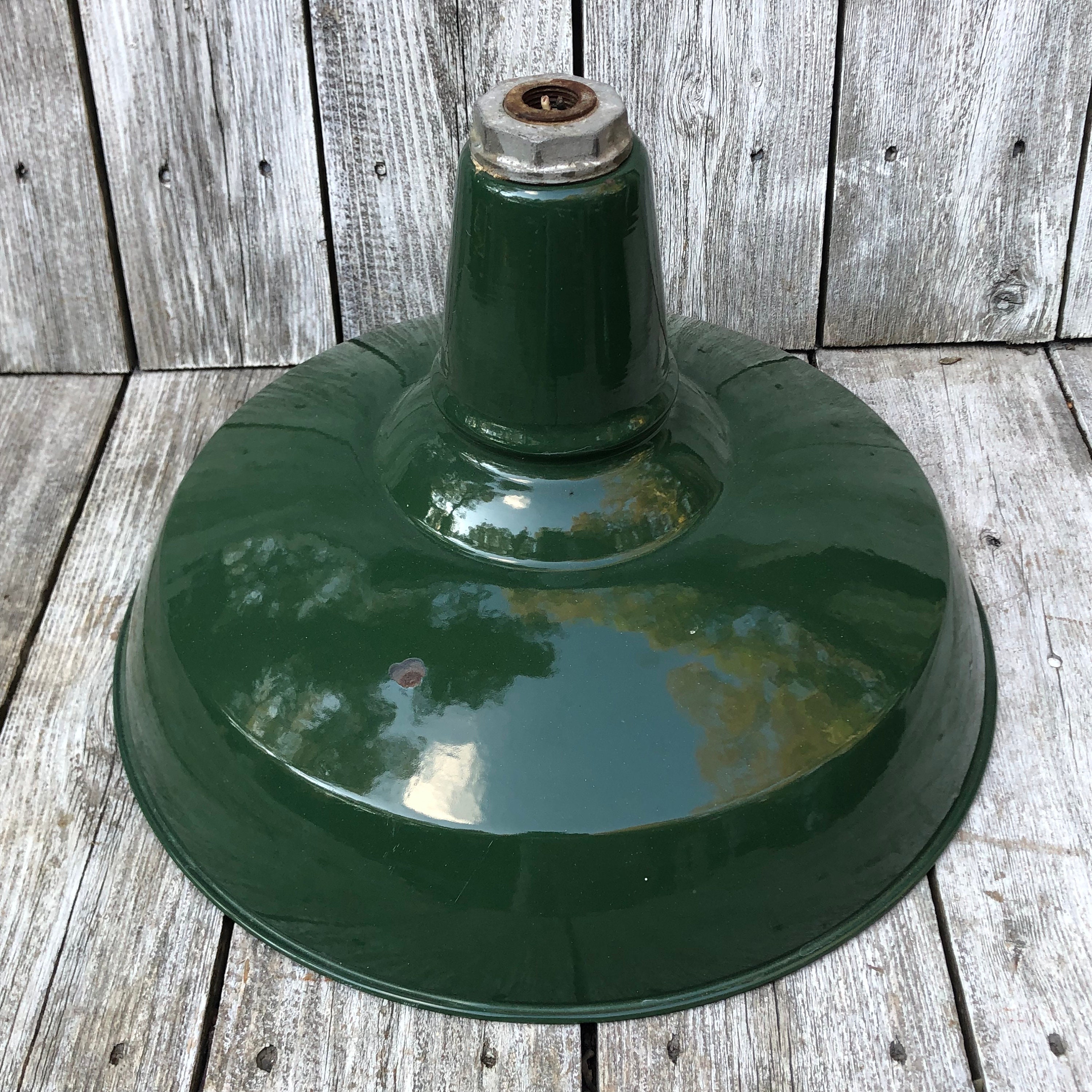 Vintage Green Enamel Pendant Lamp Shade, 4 Available - Etsy
