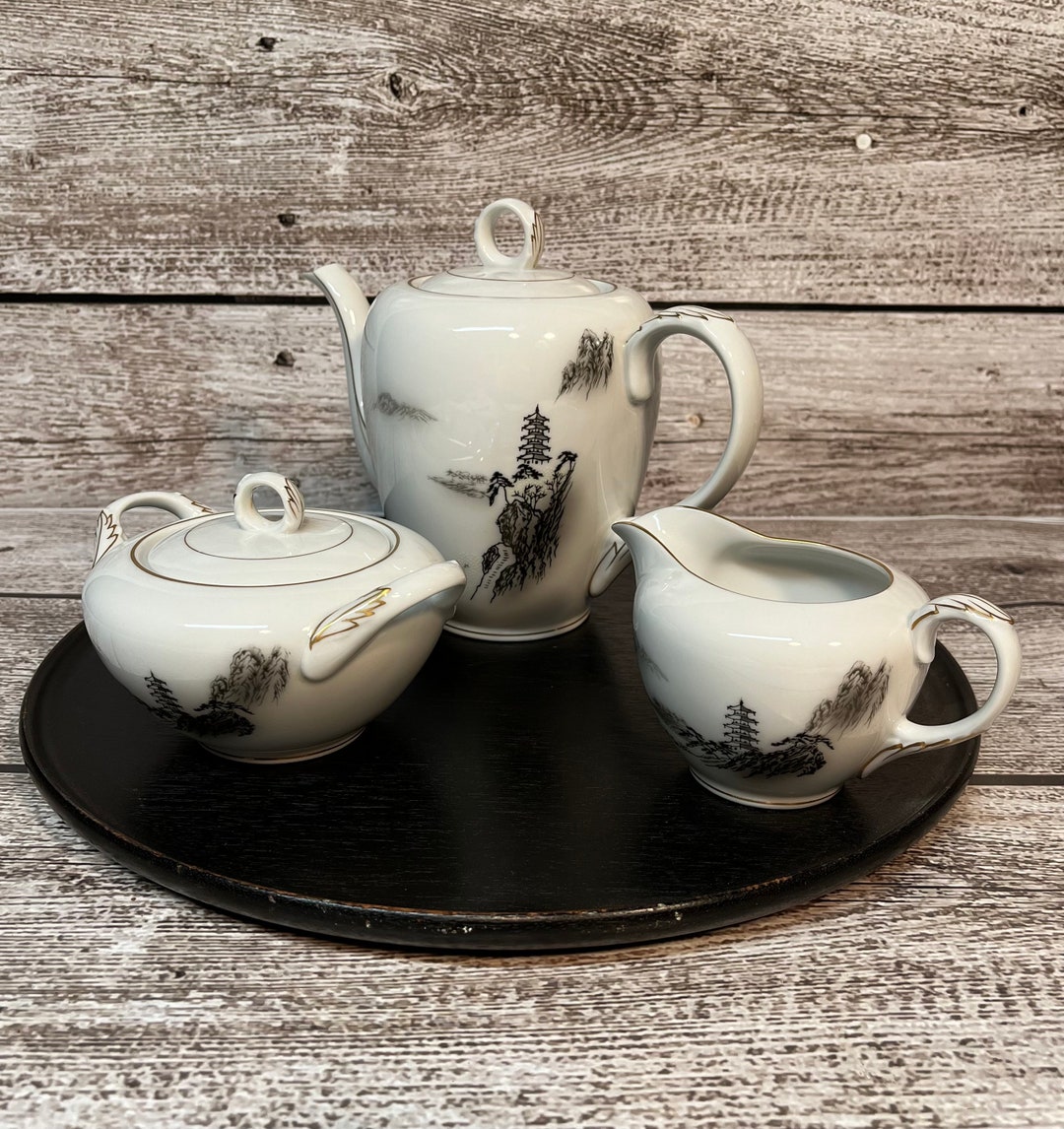 Vintage Fukagawa Arita Pattern 903, Hand-painted Tea 3 Pc Serving Set ...