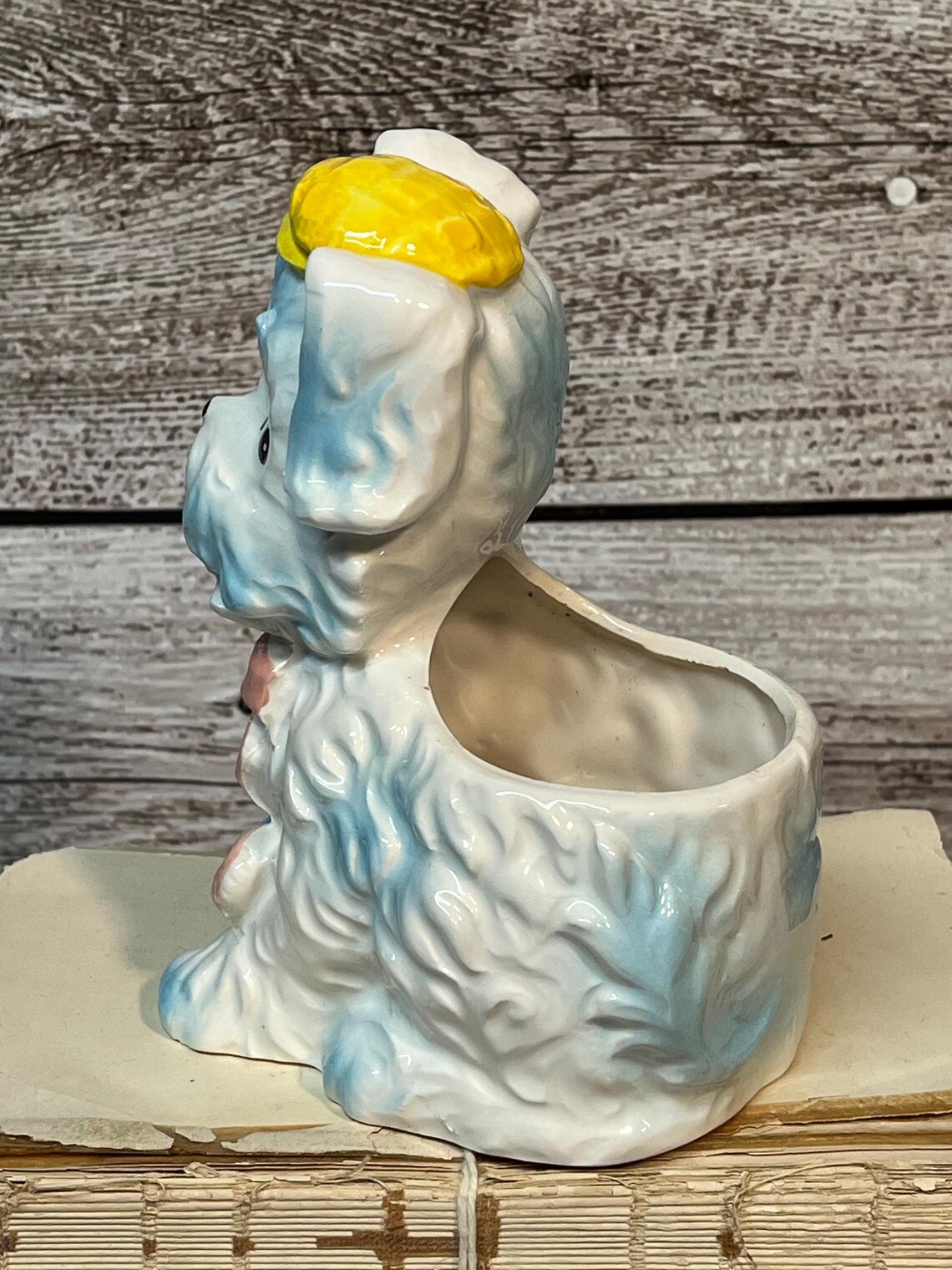 Vintage Relpo Rubens Blue Dog Ceramic Baby Planter - Etsy
