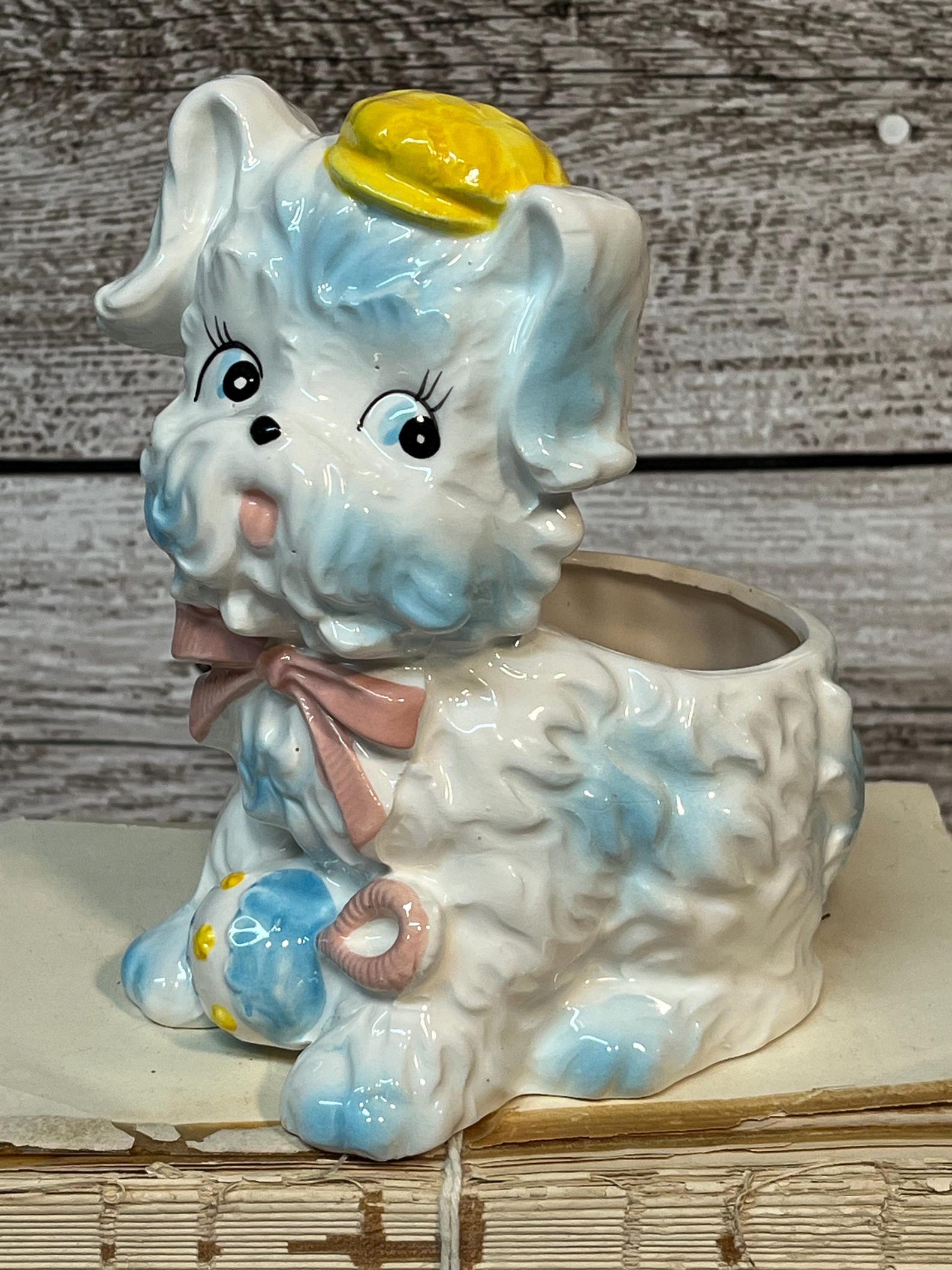 Vintage Relpo Rubens Blue Dog Ceramic Baby Planter - Etsy